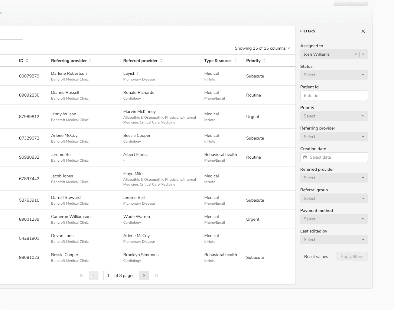 Applying filters using “Apply filters” button