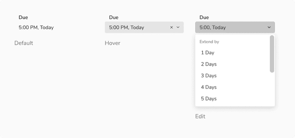 States of inline editable select