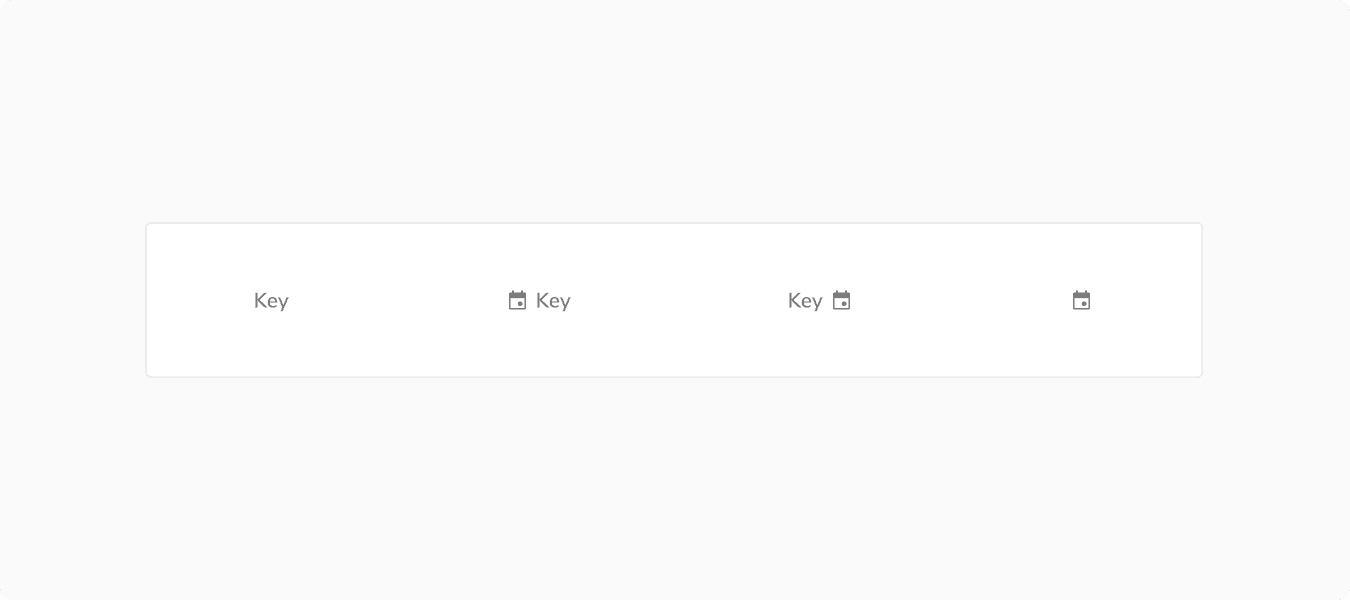 [1] Textual Key, [2] Textual key with icon on left, [3] Textual key ...