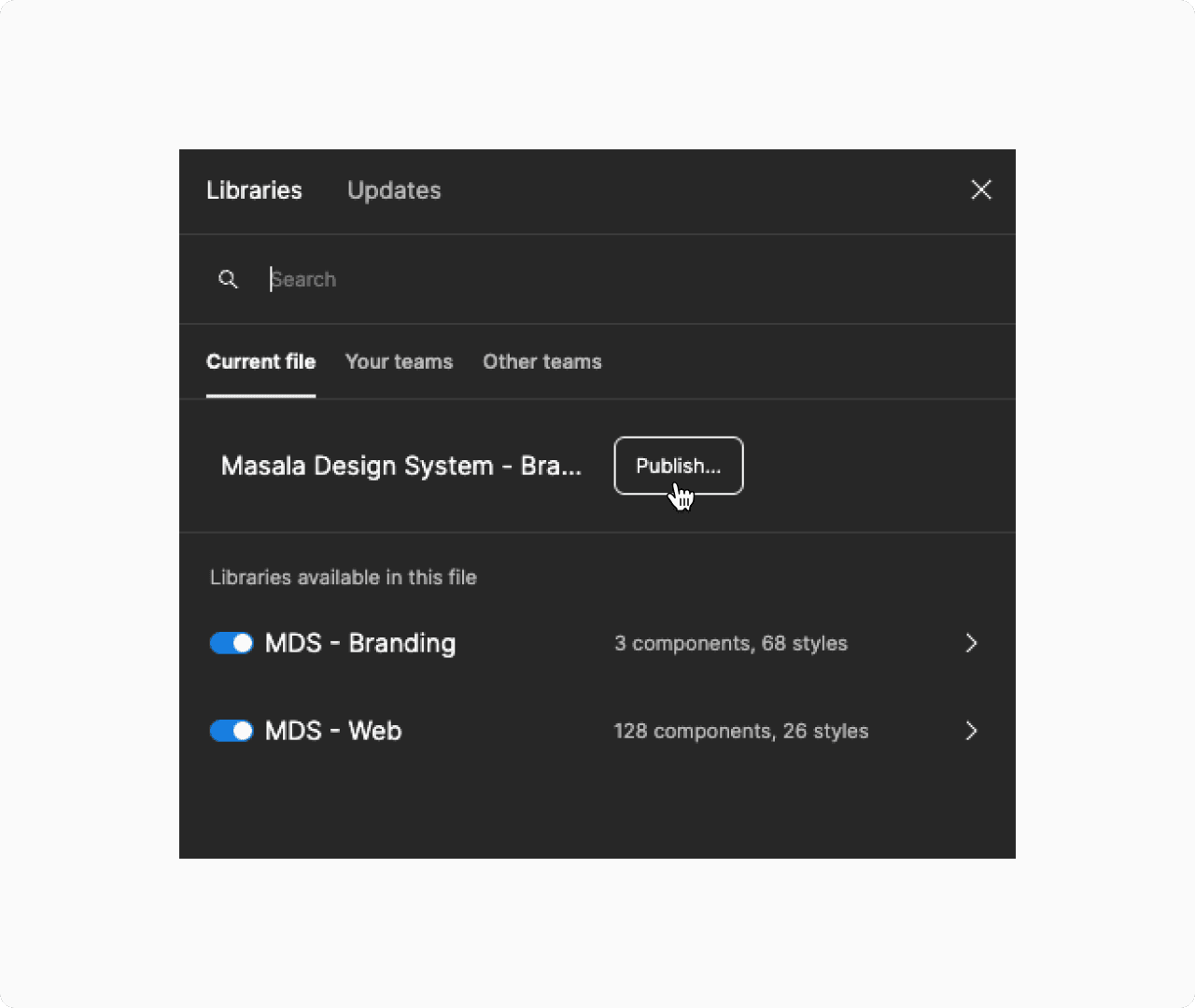 Publishing the library in Figma