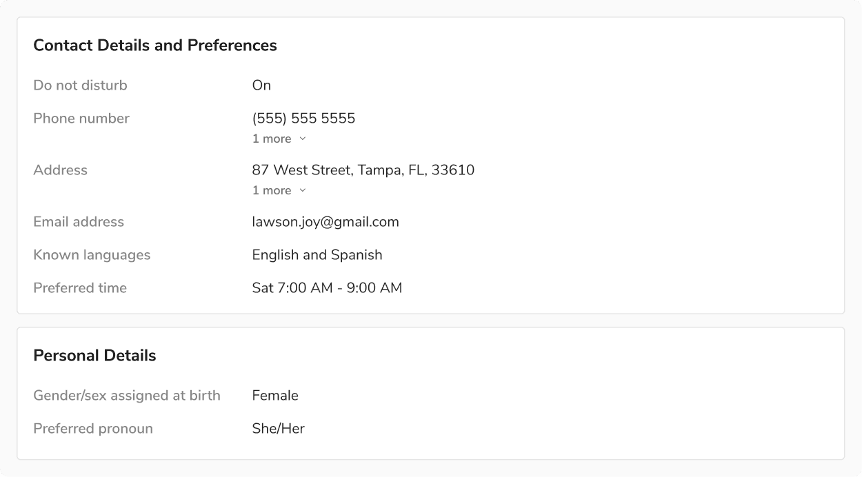 Left right alignment in a single column layout